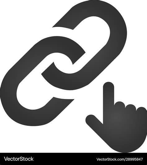 Link Icon With Click Hand Internet Link Concept Vector Image