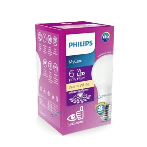 Jual Lampu Bohlam Philips LED 6w 6watt 6 W 6 Watt Kuning Warmwhite Shopee Indonesia