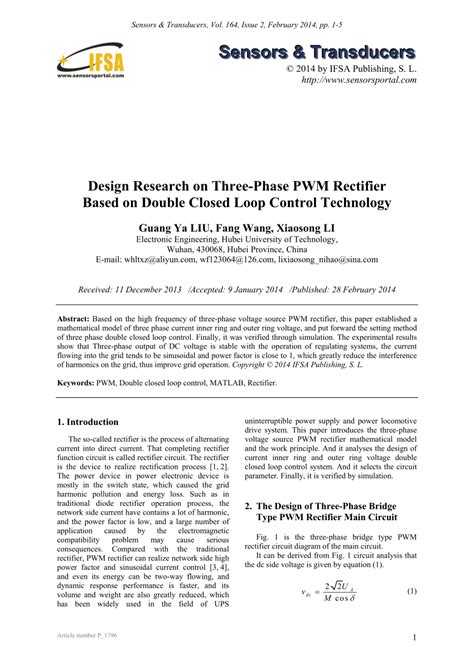 Pdf Design Research On Three Phase Pwm Rectifier Based On Double