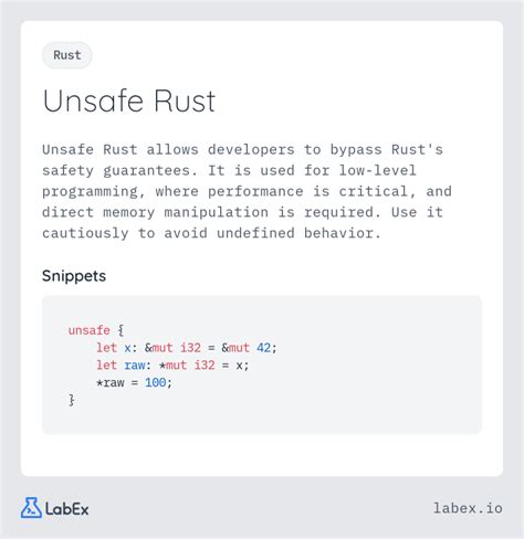 How To Use Unsafe Rust For Low Level Programming Labby Labex Posted