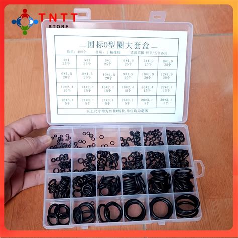 Hộp 400 gioăng cao su 200 ron cao su chất lượng cao thay thế băng tan ron chỉ cao su 24 size