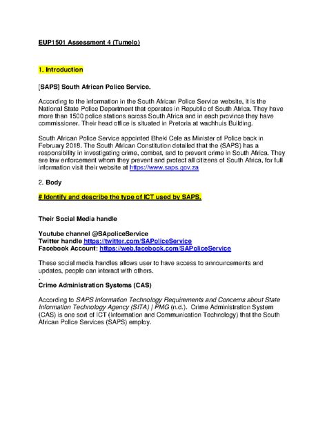 EUP1501 Assignment 5 Memo Analyzing SDGs Social Media Impact Studocu