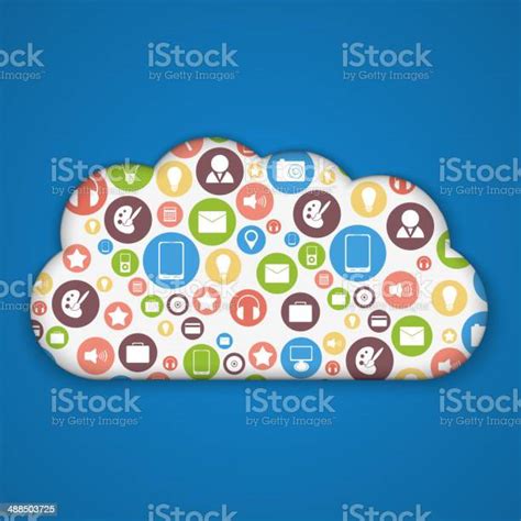 클라우드 컴퓨팅 컨셉입니다 뮤지움 형판 벡터 일러스트레이션 3차원 형태에 대한 스톡 벡터 아트 및 기타 이미지 3차원 형태 개념 개념과 주제 Istock