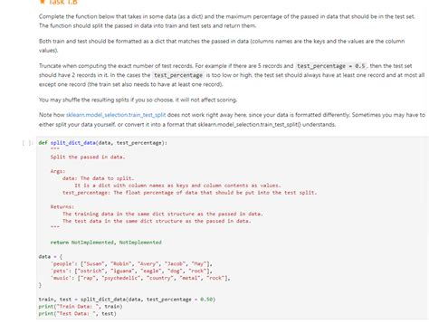 Solved Complete The Function Below That Takes In Some Data Chegg