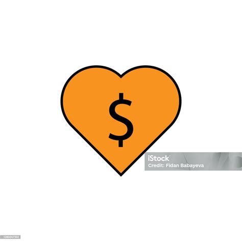 마음 달러 색깔아이콘 재무 일러스트의 요소 웹 로고 모바일 앱 Ui Ux에 색상 아이콘을 사용할 수 있습니다 개념에 대한 스톡 벡터 아트 및 기타 이미지 Istock