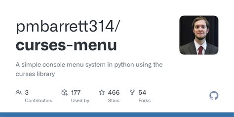 Github Pmbarrett314curses Menu A Simple Console Menu System In
