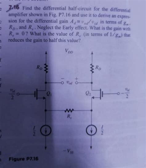 solved 746 find the differential half circuit for the