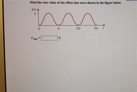 Solved Find The Rms Value Of The Offset Sine Wave Shown In