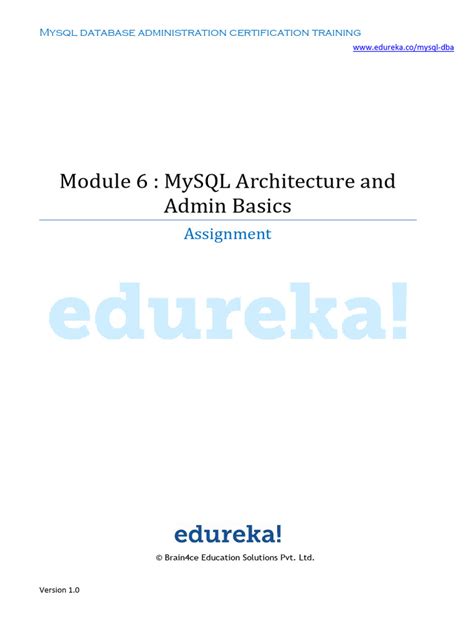 Mysql Adminstration Training Assignment Module06 Pdf
