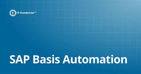 Sap Basis Automation It Conductor Documentation
