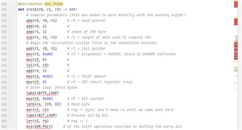 Micropython Inline Assembler Shows Errors On Every Line Ides Support