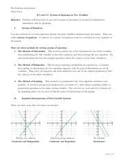 Solving Systems Of Equations Methods And Examples Course Hero