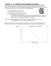 Modeling With Sinusoidal Functions