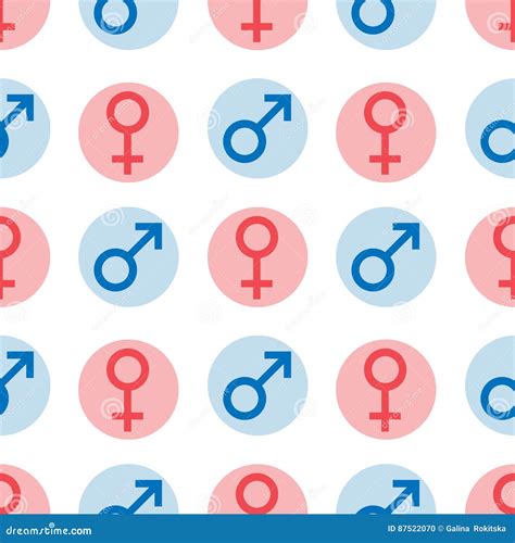 Seamless Pattern Sex Symbols Gender Woman And Man Flat Symbols Color Female And Male Abstract