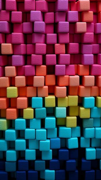 Abstract Illustration Of Colorful Cubes Background Premium Ai Generated Image