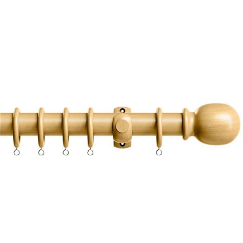 Victory 28mm Wood Curtain Pole Set With Plain Finials Light Ash Abc