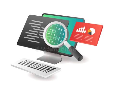 Isometric Illustration Concept Recognize The Programming Language Stock Vector Illustration