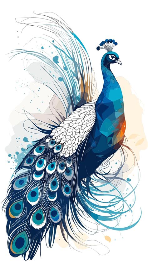 Premium Vector Peacock Drawing Cartoon Artwork Vector