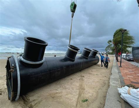 Header Hdpe Pipe Project To Drain Water To Help Flood Pattaya Thai Asia P E Pipe Co Ltd