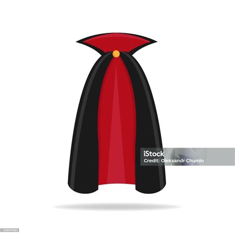 사실적인 다채로운 드라큘라 케이프 벡터 그래픽 일러스트레이션 검은 색과 빨간색 뱀파이어 카니발 의상 앞뒤 드라큘라 백작에 대한 스톡 벡터 아트 및 기타 이미지 Istock