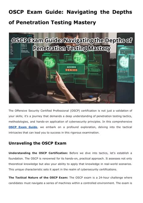 Ppt Oscp Exam Guide Navigating The Depths Of Penetration Testing