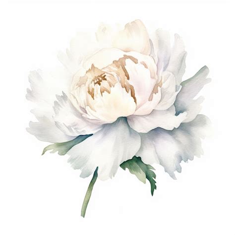 есть белый цветок с желтым центром на белом фоне генеративный ай Премиум Ai сгенерированное