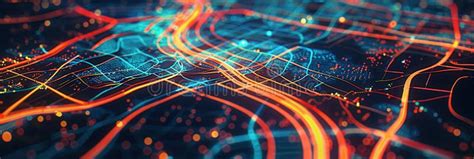 Dynamic Colorful Roads Crisscross A Stylized Map Representing Connectivity And Direction For