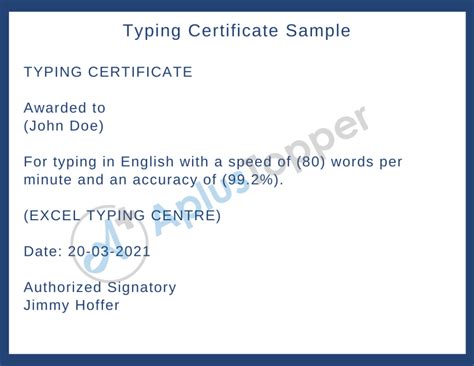Typing Certificate Contents Format Sample And How To Write Typing Certificate Cbse Library