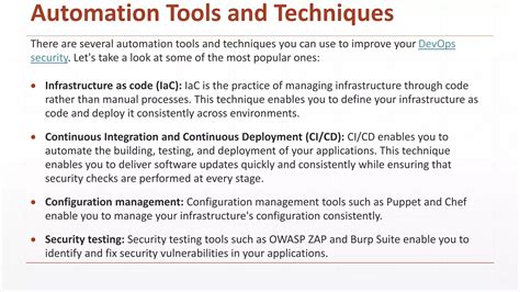 How Automation Can Improve Your Devops Security Ppt