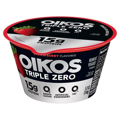 Buy Oikos Triple Zero Strawberry 15g Protein 0g Added Sugar Nonfat