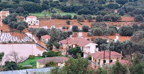 Disasters Caused By The Bad Weather In Kefalonia Flooded Roads