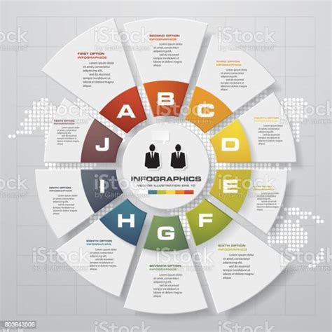 현대 10 단계 현대 원형 차트 인포 그래픽 요소입니다 벡터 일러스트입니다 0명에 대한 스톡 벡터 아트 및 기타 이미지 0명 3차원 형태 개념 Istock