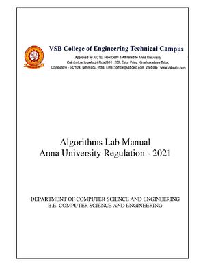 CS3401 Algorithm Lab Manual SHREE VENKATESHWARA HI TECH ENGINEERING
