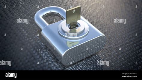 Cyber Security Key In A Padlock Binary Code Background Digital Lock Big Data Information