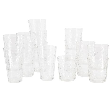 Gibson Home Hemby 16 Piece Bubble Glass Drinkware Set Overstock