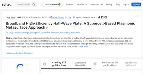 Broadband High Efficiency Half Wave Plate A Supercell Based Plasmonic