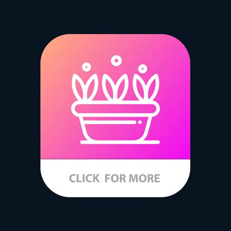 Growth Leaf Plant Spring Mobile App Button Android And Ios Line Version 19120817 Vector Art At