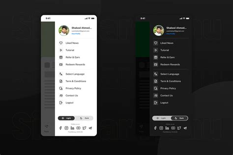 minimal sidebar navigation for mobile app on behance