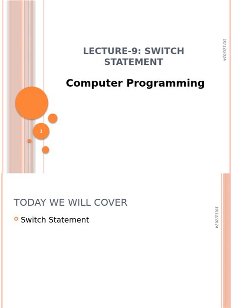 Lecture 09 Switch Pdf