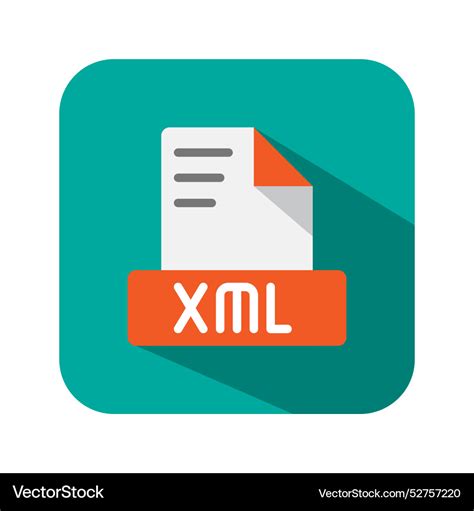 Xml File Type Flat Icons Symbol Document Files Vector Image