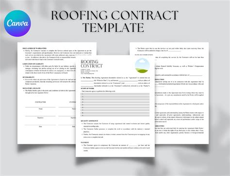 Editable And Printable Roofing Contract Agreement Template