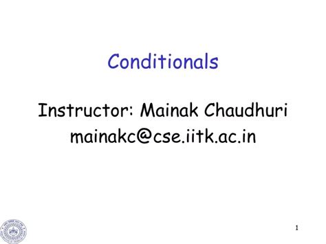 Ppt Conditionals Powerpoint Presentation Free Download Id9311884