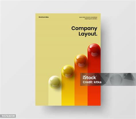 여러 가지 빛깔의 3d 공 엽서 레이아웃 깨끗한 회사 브로셔 A4 벡터 디자인 서식 파일입니다 A4 용지에 대한 스톡 벡터 아트 및 기타 이미지 Istock