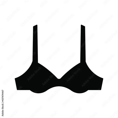 Black Bra Icon Woman Underwear Vector Illustration Isolated On White Background Color Editable