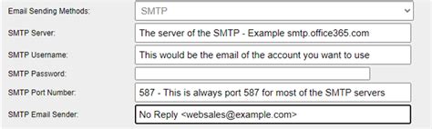 SMTP Setup EStore