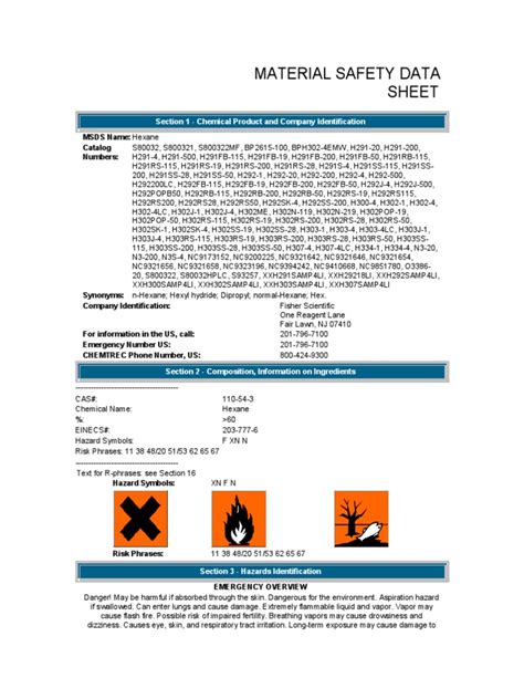 Hexane Pdf Toxicity Dangerous Goods