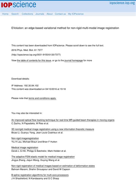 Pdf Evolution An Edge Based Variational Method For Non Rigid Multi