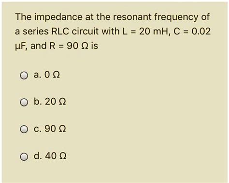 Impedance Of Series Lc Circuit At Resonance Circuit Diagram