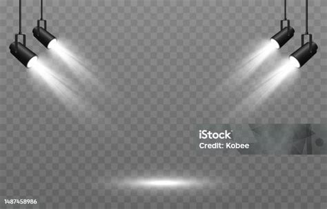 광원의 벡터 집합입니다 스포트라이트에서 나오는 빛 스튜디오 스튜디오 조명 격리 된 스포트라이트 백색광 조명 효과 0명에 대한 스톡 벡터 아트 및 기타 이미지 Istock