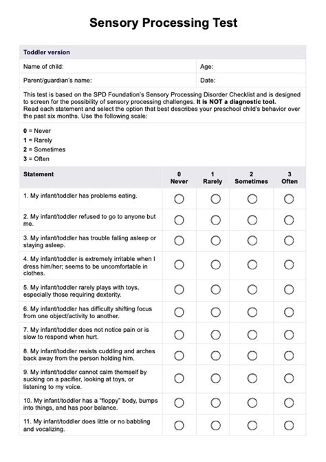 Sensory Processing Disorder Test